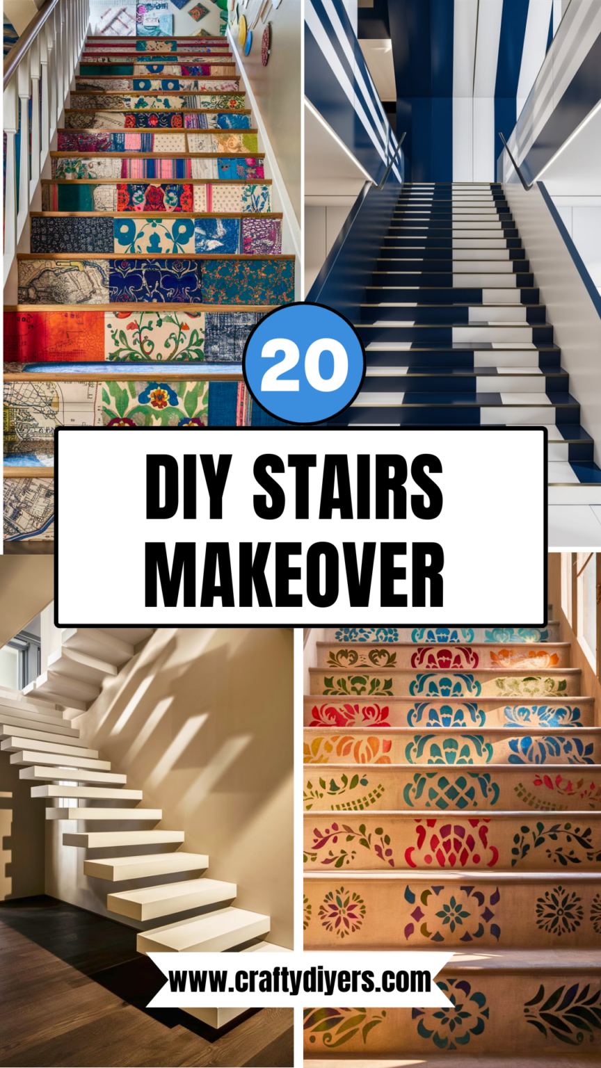 20 DIY Stairs Makeover [Easy To Copy] – craftydiyers.com